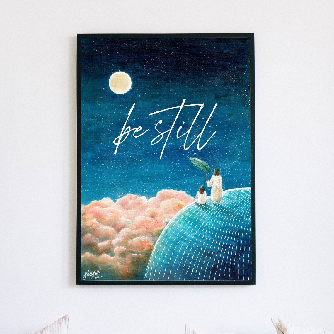 Be Still Wall Art Print, PRINTABLE Download, Jesus Painting, Jesus With ...