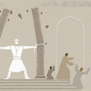 Samson and the Pillars DIGITAL DOWNLOAD, Christian Bible Art, Modern ...