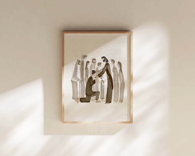 Jesus Heals a Leper DIGITAL DOWNLOAD, God Healing Christian Bible Art ...