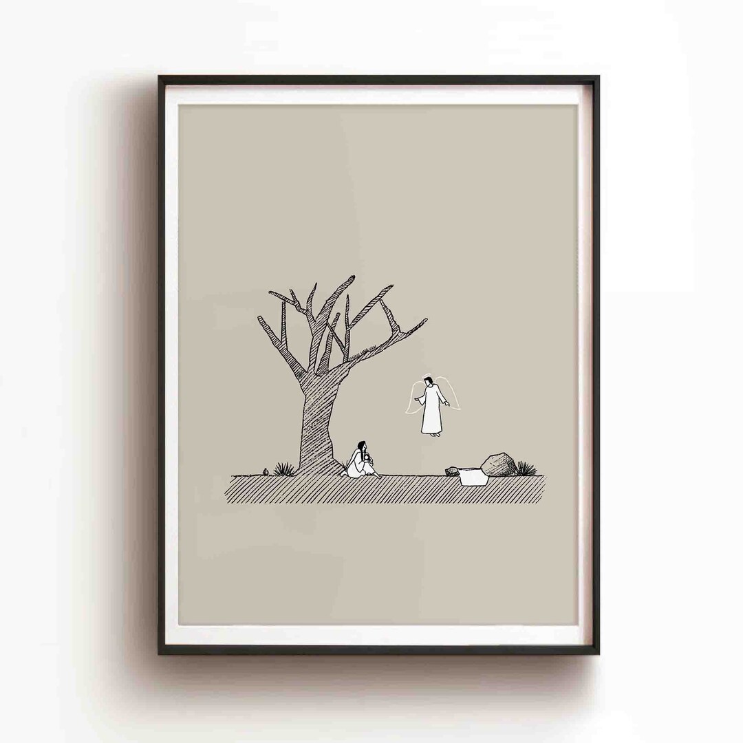 Hagar, Ishmael and the Angel DIGITAL DOWNLOAD, Genesis Print, Bible ...