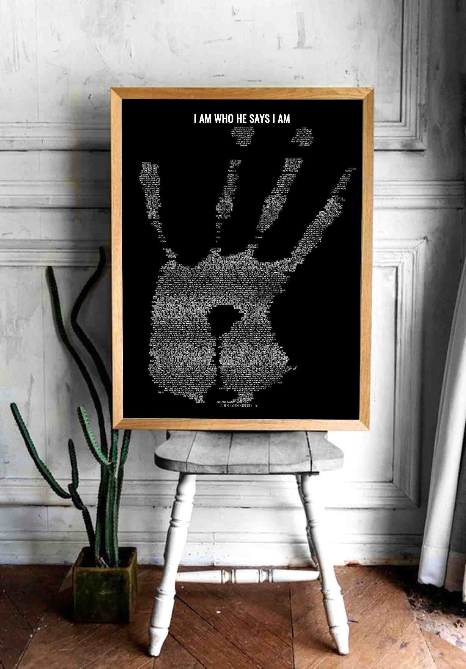 Handprint Bible Art 70 Bible Verses on Identity Baptism - Etsy