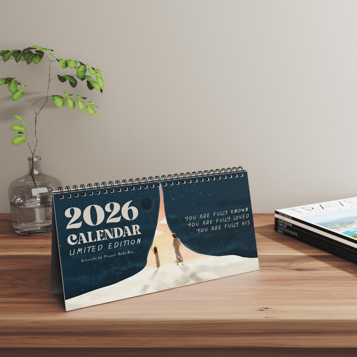 Christian 2026 Calendar Desk, LIMITED EDITION, Christian Artworks Jesus ...