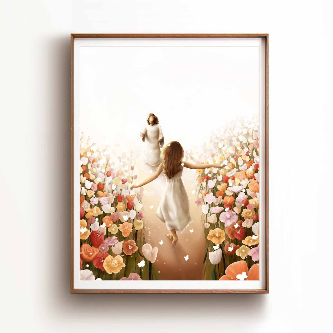 Woman Running to Jesus, Christian DIGITAL DOWNLOAD Printable Painting ...