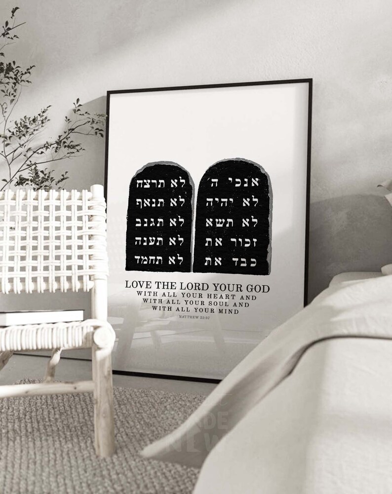 Ten Commandments DIGITAL DOWNLOAD, Jesus Commandment Bible Sketches ...