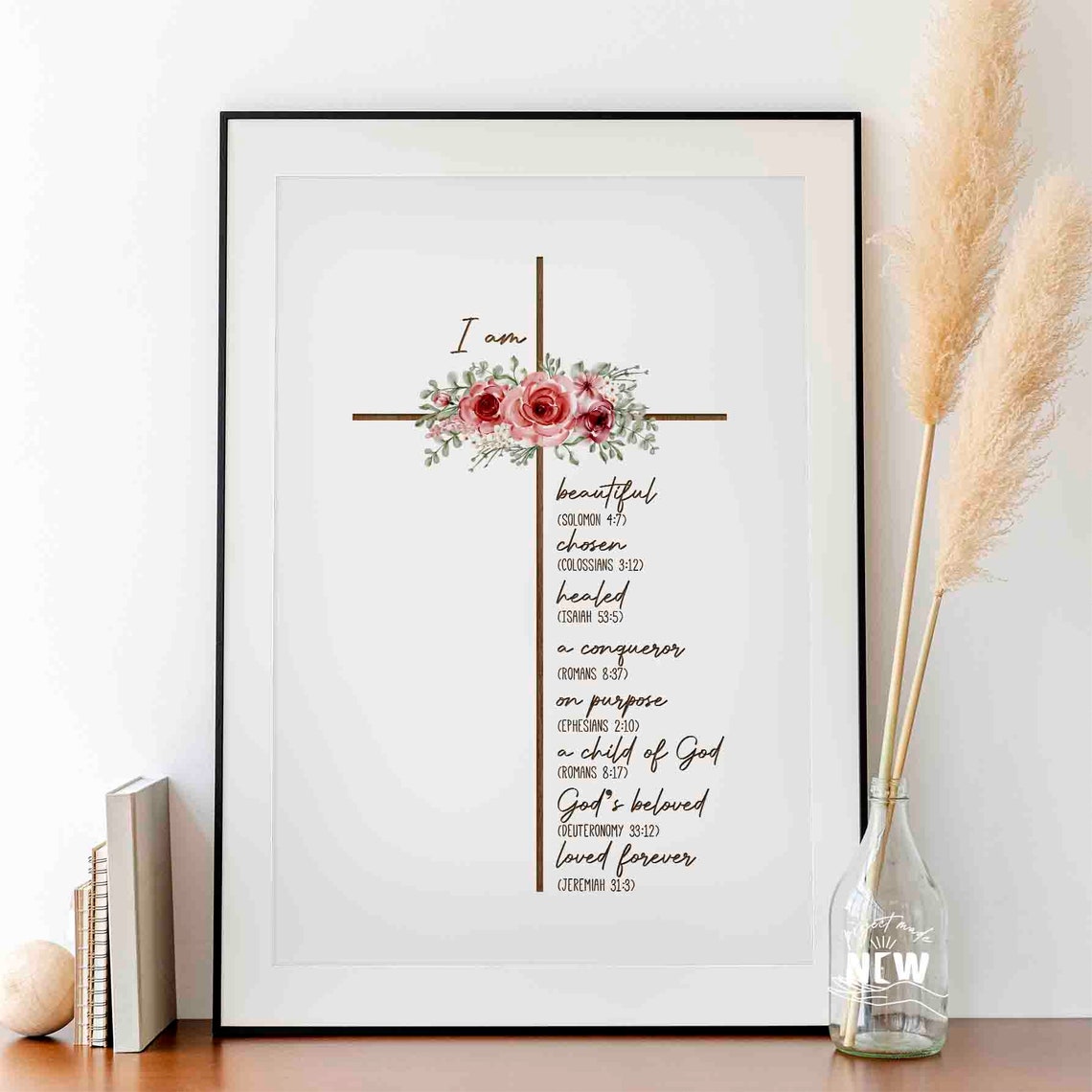 Baptism Gift Girl, I Am, Cross PRINTABLE, Baby Girl Gift, Nursery Wall ...