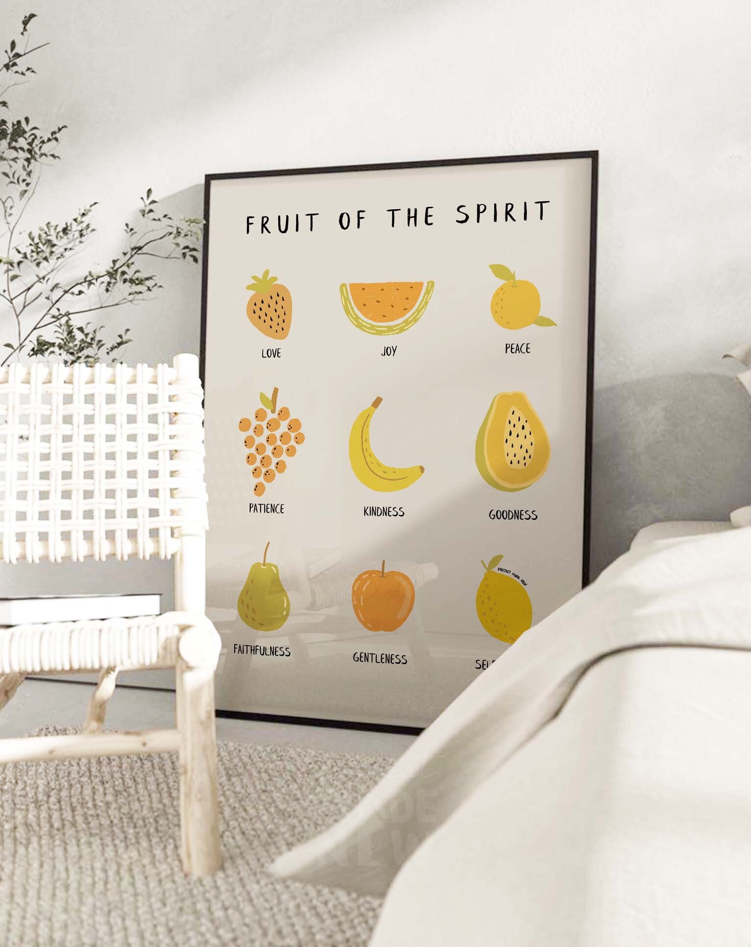 Fruit of the Spirit Print, Christian Scripture, Modern Bible Art ...