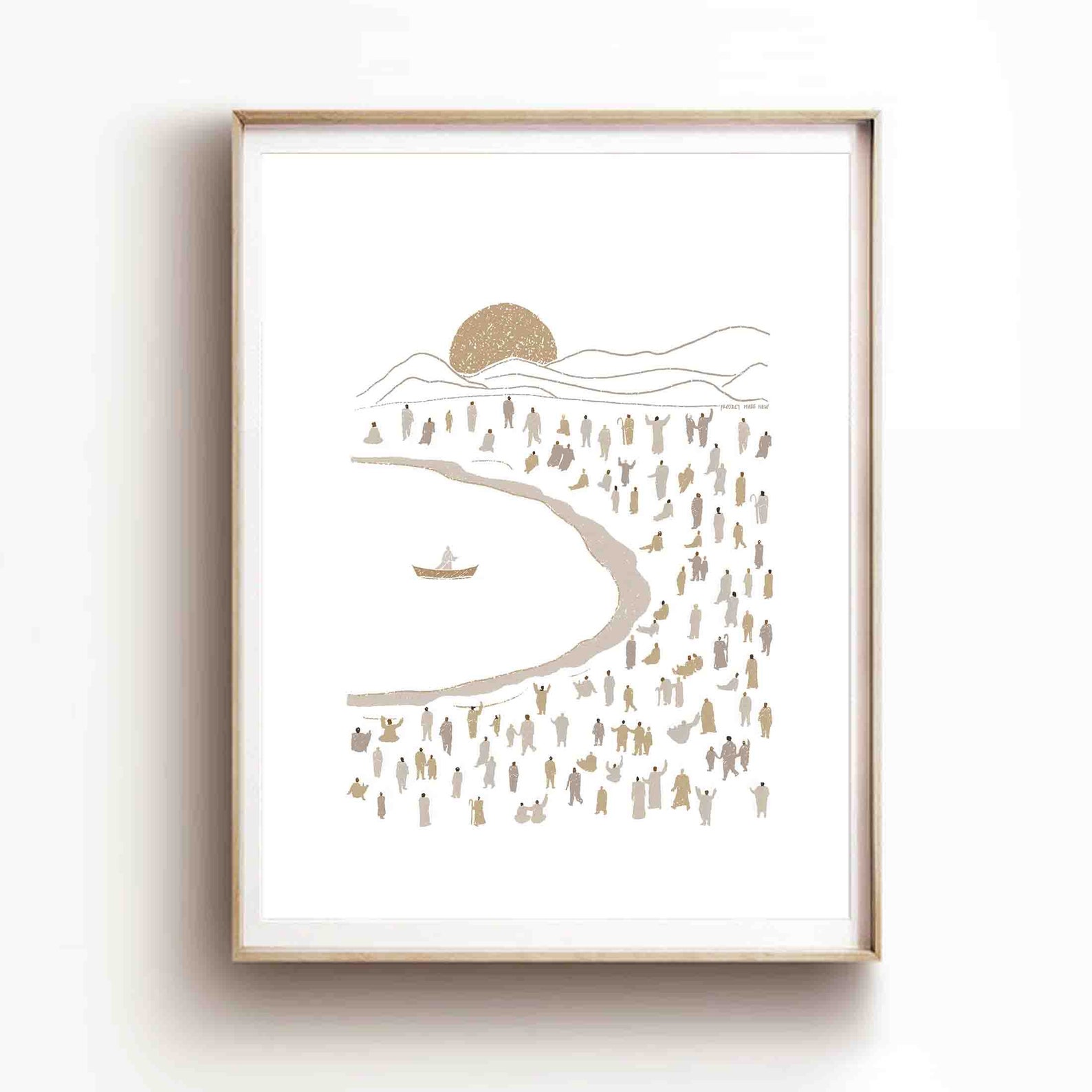 Jesus Teaching From Boat DIGITAL DOWNLOAD, Christian Bible Art, Modern ...