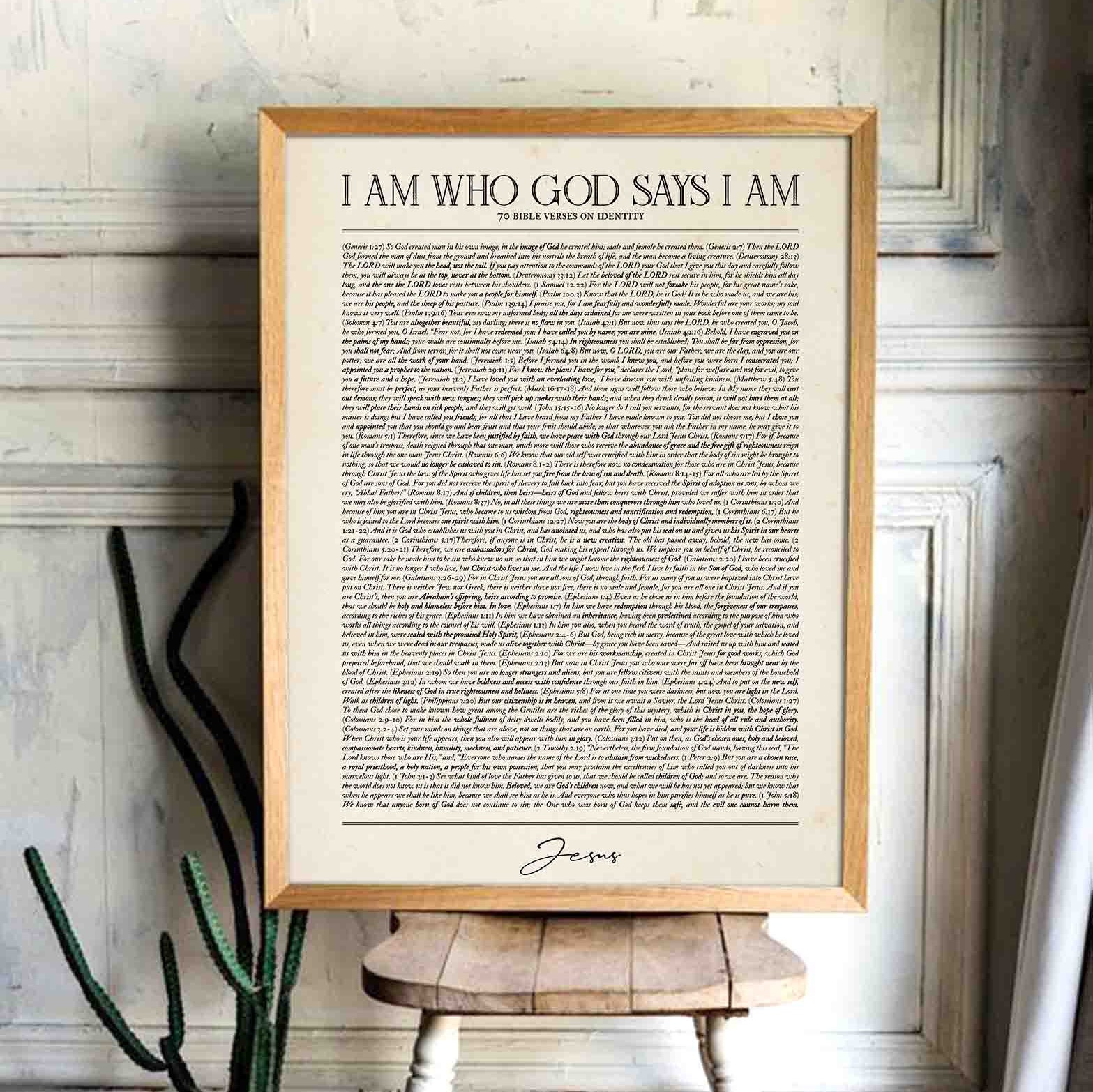 Christian Art Bible Verses on Identity, Empowerment, I Am Who God Says ...