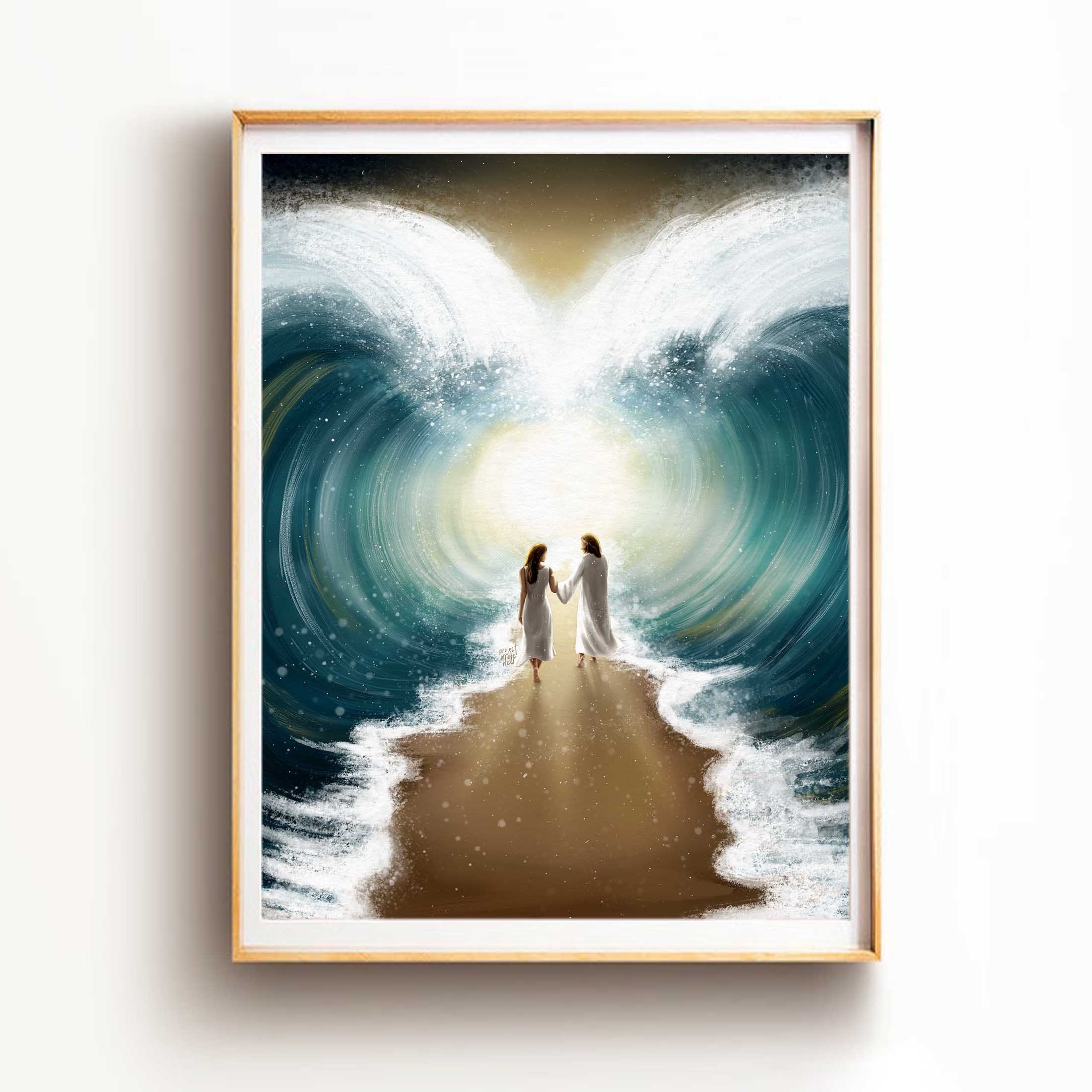 Way Maker Jesus Red Sea Painting Jesus and Woman Print - Etsy