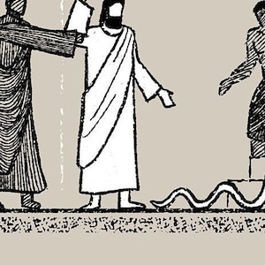 Moses Staff Into Snake DIGITAL DOWNLOAD, Bible Sketches, Christian ...