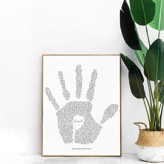 Handprint of God 50 Bible Verses on Identity Thumbprint - Etsy