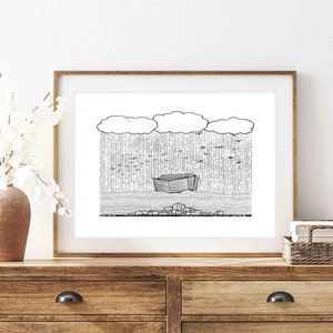 Noah's Ark and the Flood DIGITAL DOWNLOAD, Bible Printable Wall Art ...