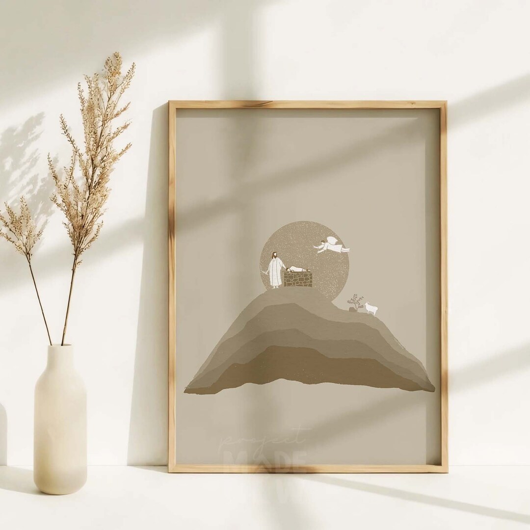 Abraham Sacrifices Isaac DIGITAL DOWNLOAD, Christian Modern Art ...