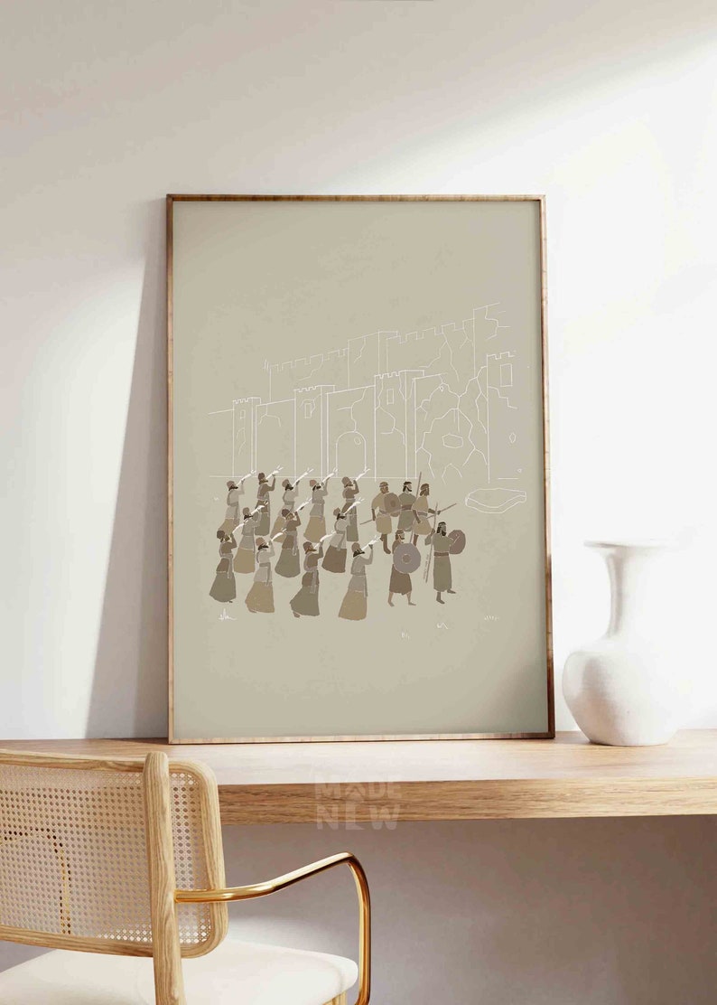 Walls of Jericho Fall DIGITAL DOWNLOAD Christian Bible Art Modern Bible ...