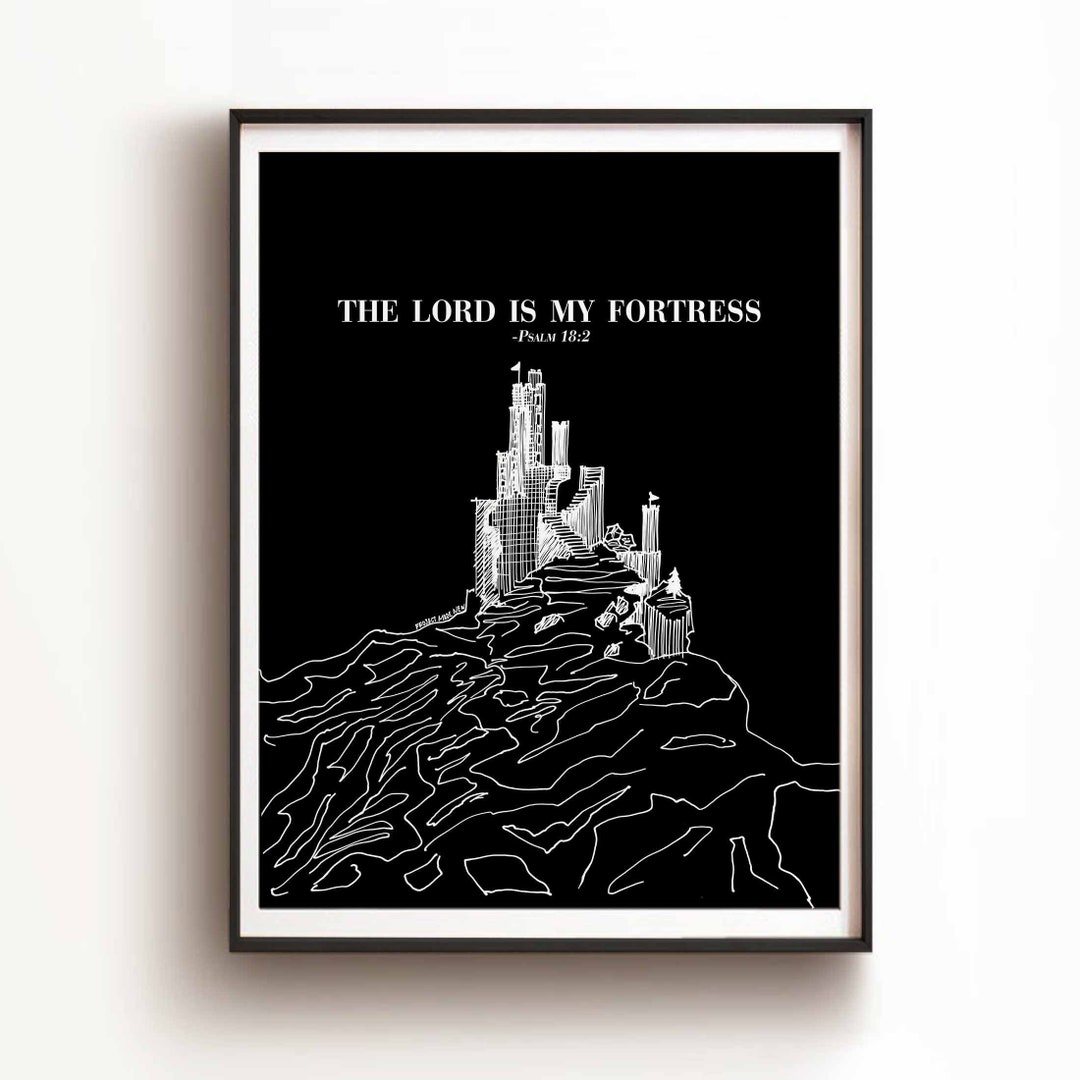 The LORD is My Fortress DIGITAL DOWNLOAD, Psalm 18:2 Christian Modern ...