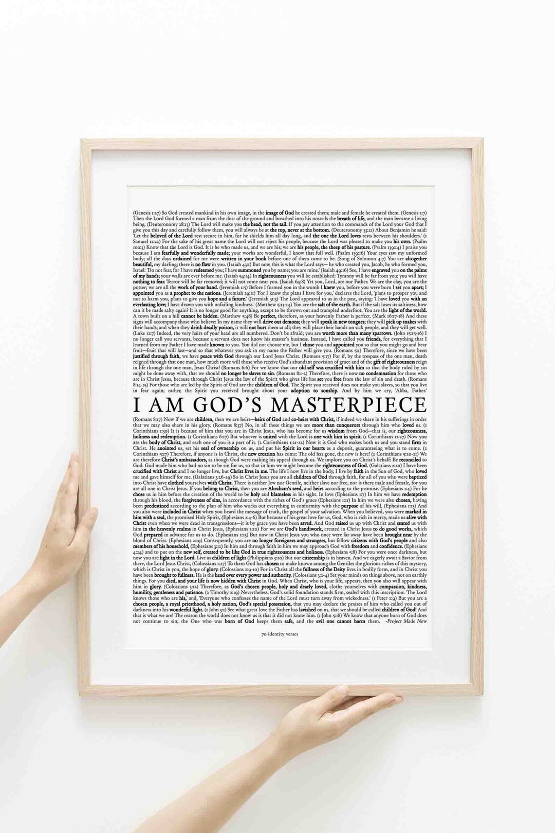 I Am Gods Masterpiece Bible Verses DIGITAL DOWNLOAD, Identity in Christ ...