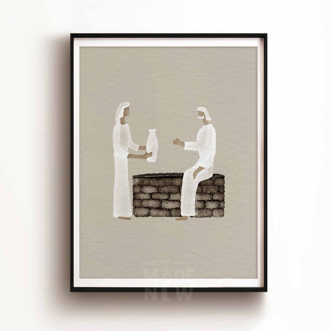 Samaritan Woman at the Well DIGITAL DOWNLOAD, Jesus Modern Christian ...