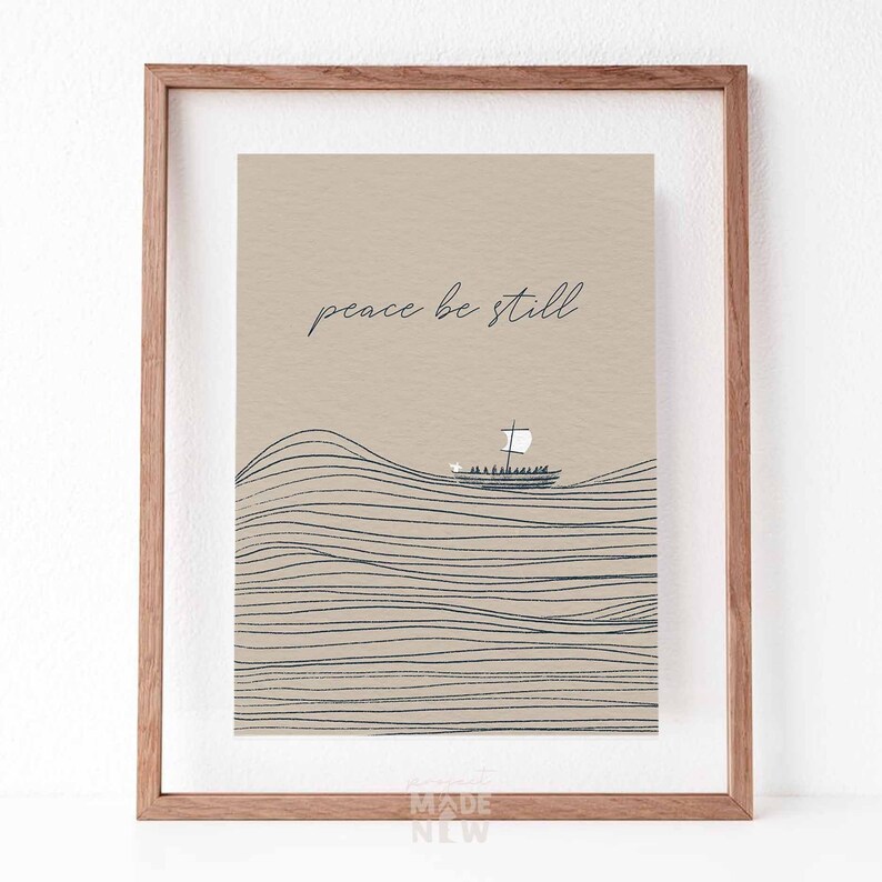 Peace Be Still DIGITAL DOWNLOAD, Jesus Bible Art, Be Still & Know ...