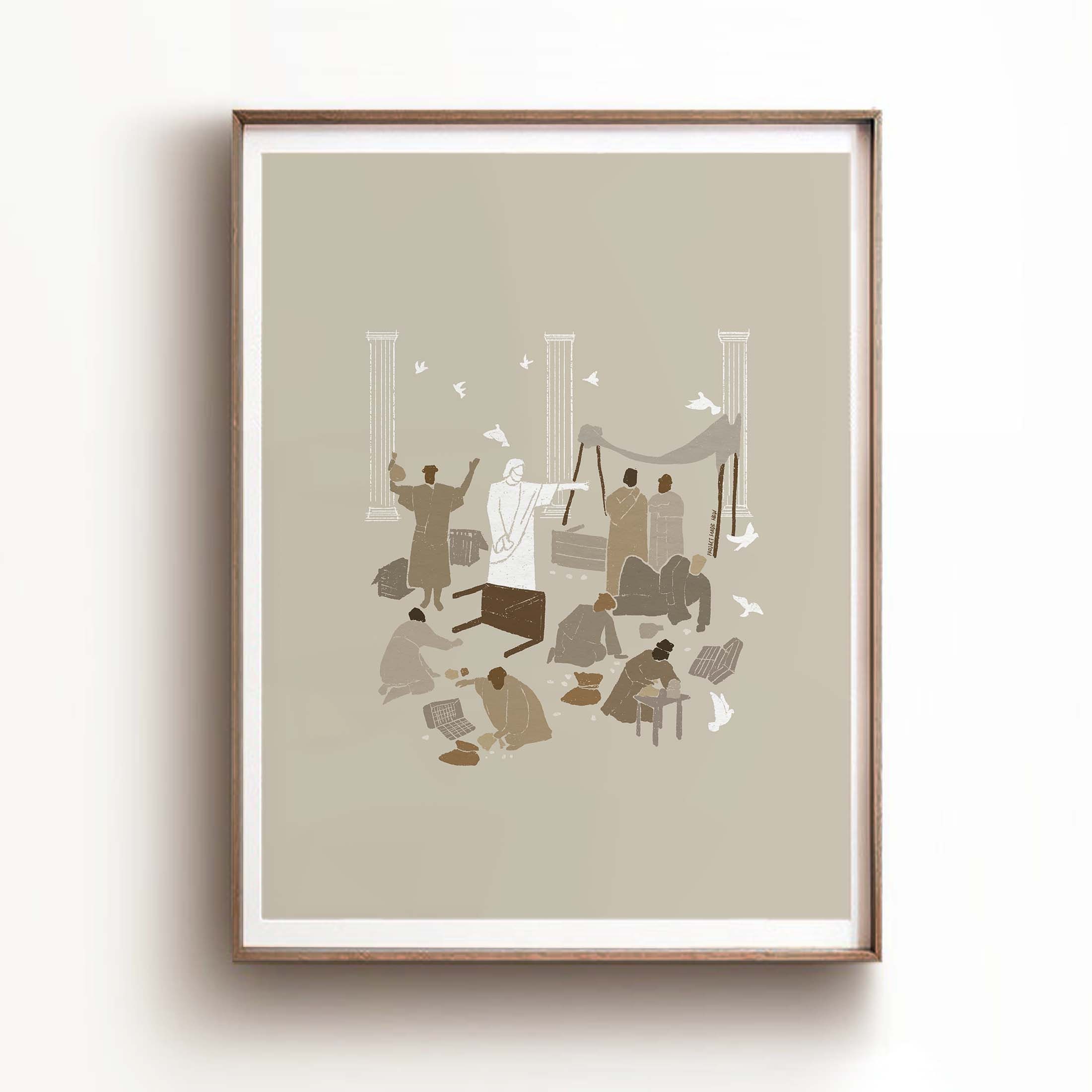 Jesus Flipping Table DIGITAL DOWNLOAD, Jesus at the Temple Christian ...