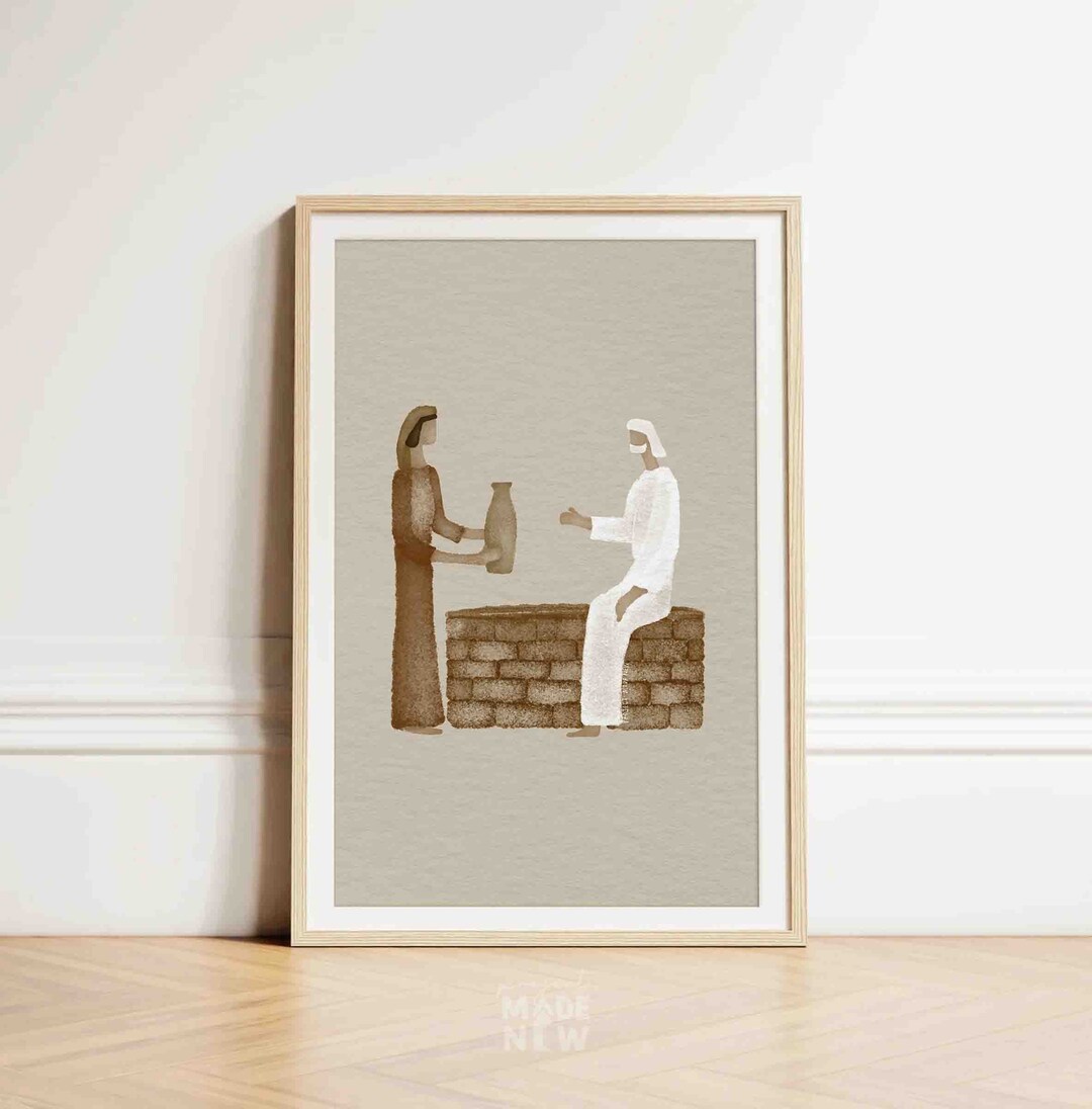 Samaritan Woman at the Well DIGITAL DOWNLOAD, Jesus Modern Christian ...