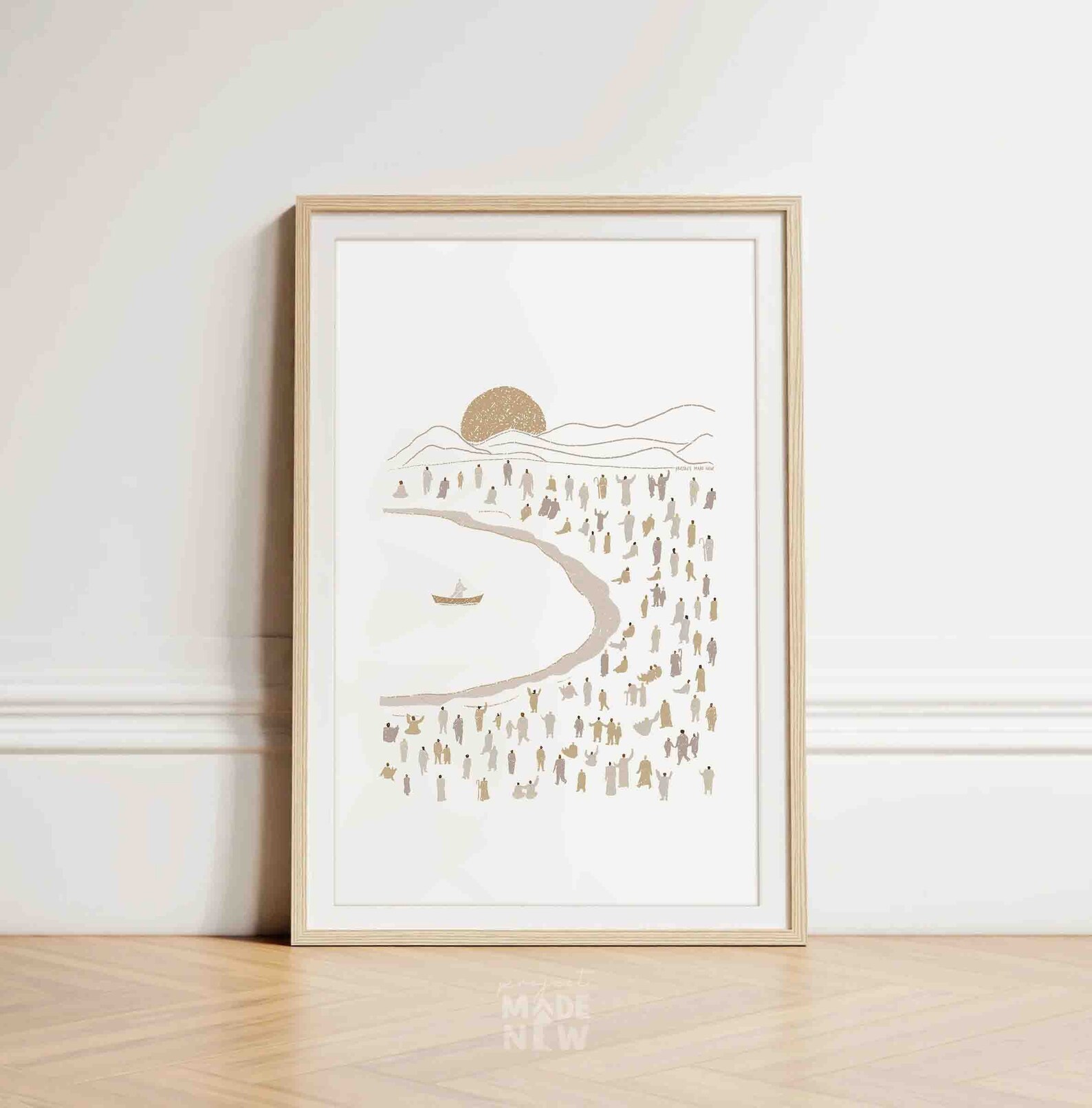 Jesus Teaching From Boat DIGITAL DOWNLOAD, Christian Bible Art, Modern ...