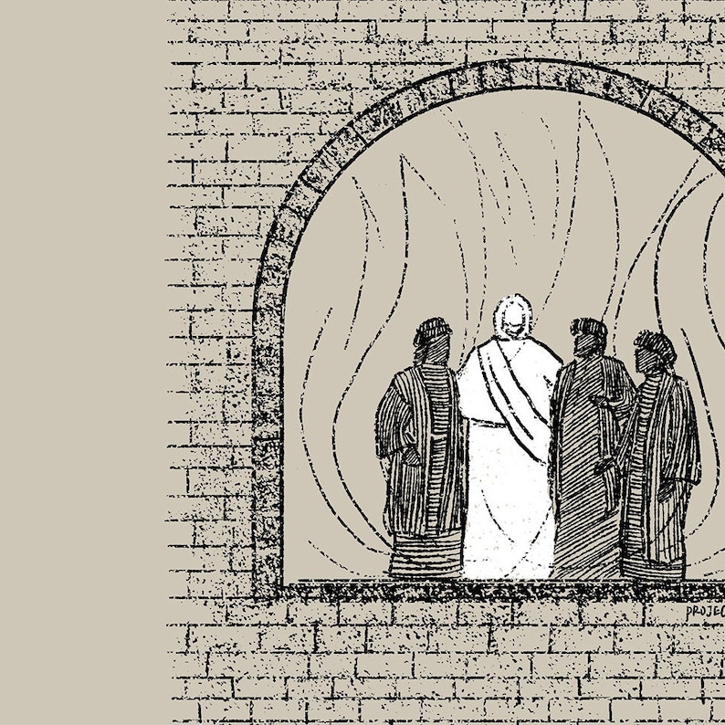 The Fiery Furnace DIGITAL DOWNLOAD, Shadrach Meshach Abednego Bible Art ...