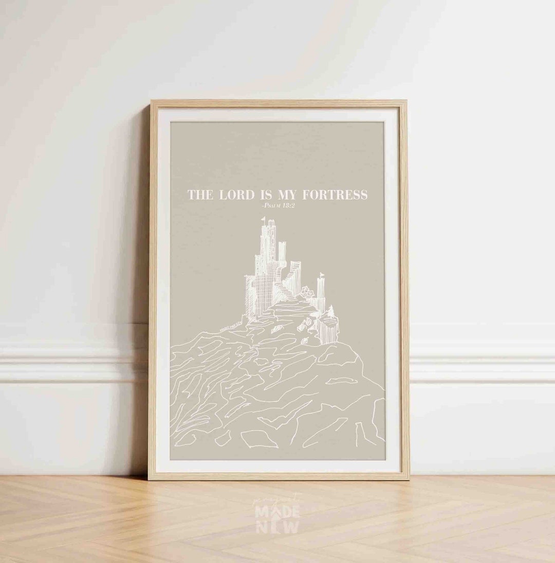 The LORD is My Fortress DIGITAL DOWNLOAD, Psalm 18:2 Christian Modern ...