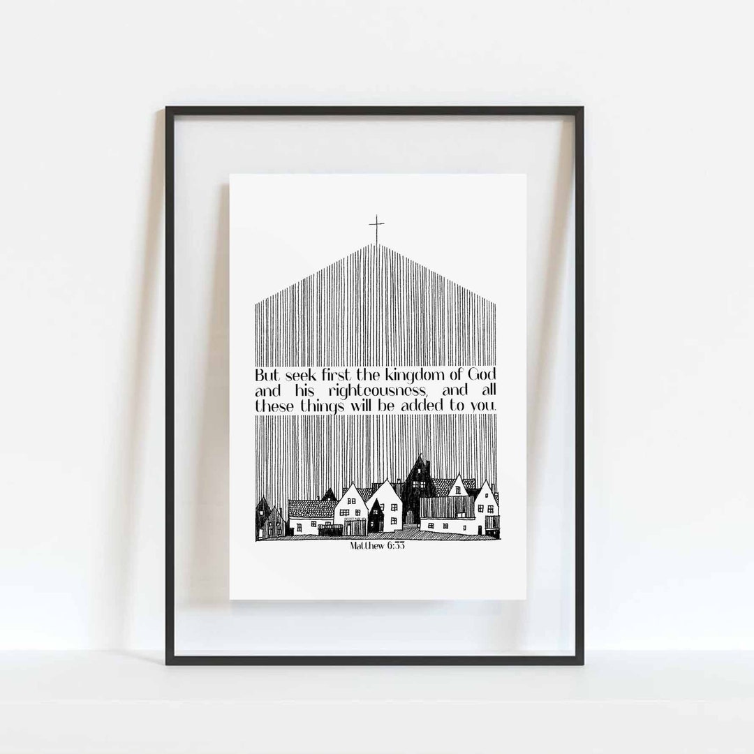Seek First the Kingdom of God DIGITAL DOWNLOAD, Matthew 6:33 Bible Art ...