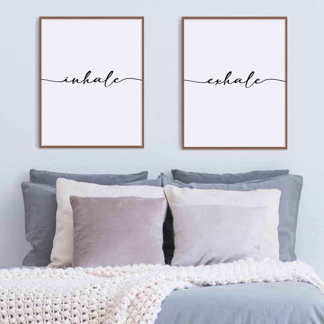 Inhale Exhale Prints | Printable Word Art | Bedroom Print ...