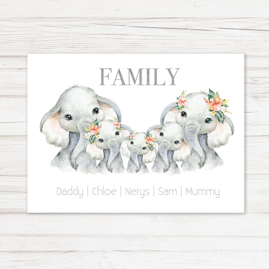 Elephant Family Print | Digital Download | Printable Wall Art ...