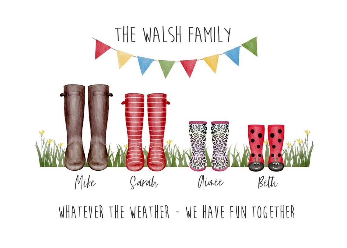 Welly Family Print | Digital Download | Printable Wall Art ...