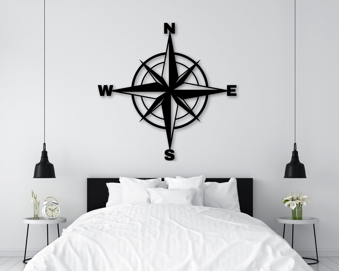 Nautical Star Compass Rose Metal Art Home Decor Gift for - Etsy