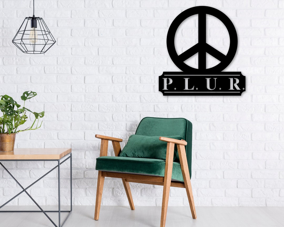 Peace Sign, PLUR Sign, Metal Peace Sign, Love, Wall Decor, Peace Symbol ...