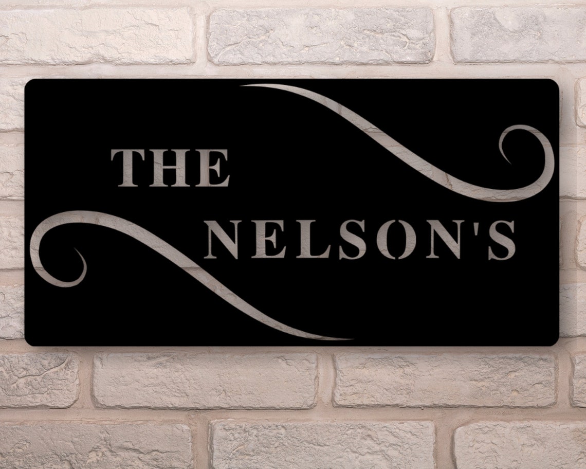 Last Name Plaque Custom Metal Name Sign Gift for Him Gift - Etsy