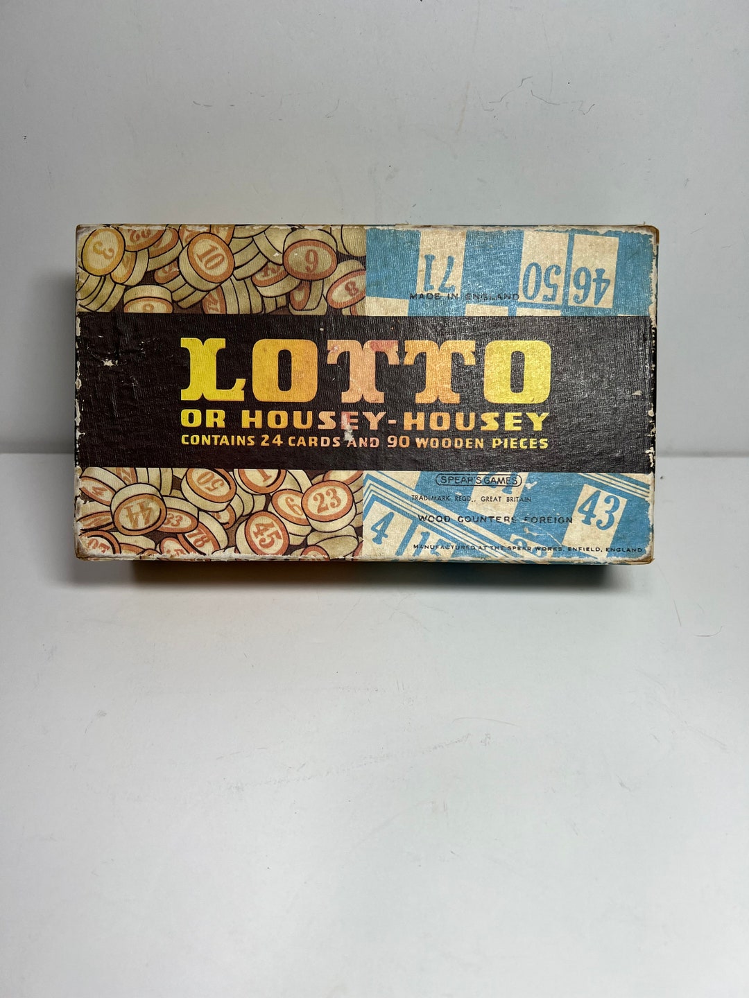 Vintage Lotto Game Vintage Bingo Set Complete With Wooden - Etsy