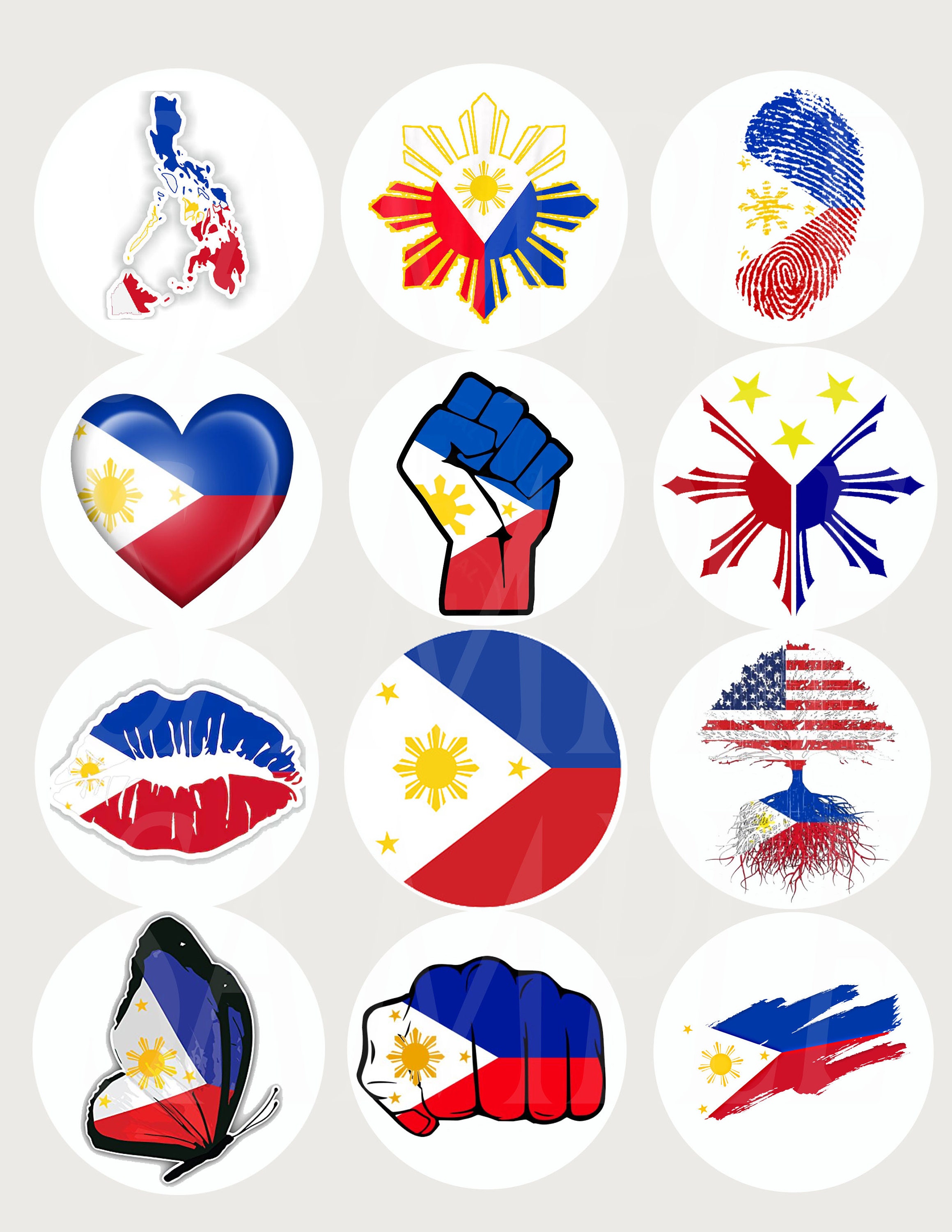 Filipino Pride Philippines Flag Stickers, Large 2.5” Round Circle DIY ...