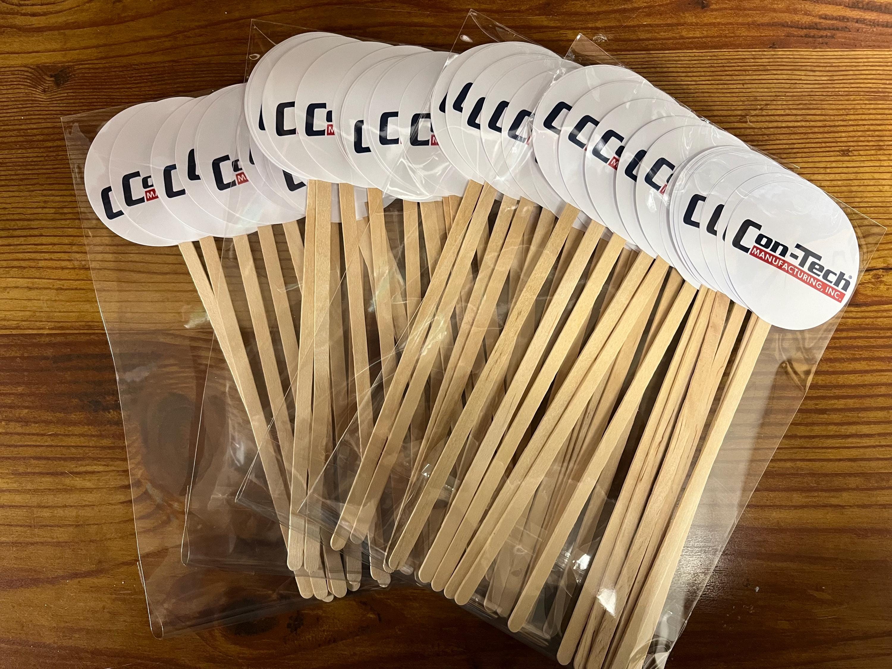 12 Personalized Centerpiece Sticks - 9" Bamboo, Large 2.5" Round ...