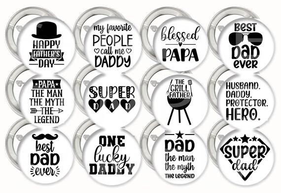 Happy Father's Day Phrases Buttons Pins Metal Pin-back - Etsy