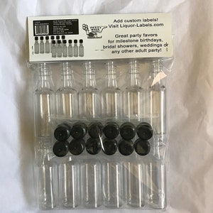 Round Mini Liquor Bottles Shots + Black Caps, 12 Pcs for Party Favors ...
