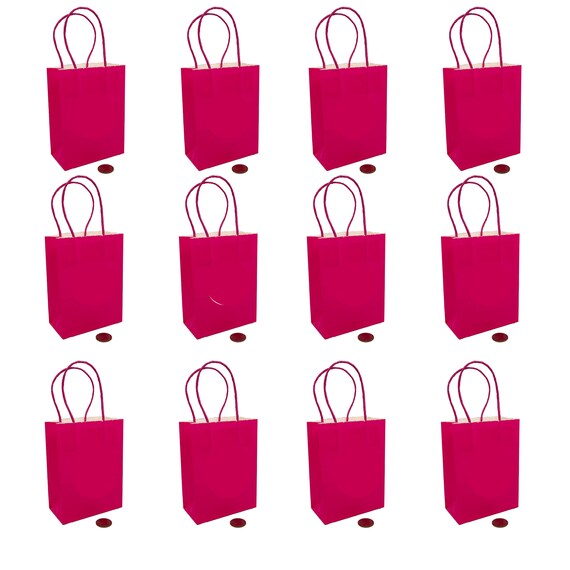 Hot Pink Fuchsia Petits sacs cadeaux Mini DIY colore Kraft Paper Bags 12 pcs 4.5 x 6 Gift Bags Tote Loot Goodie favor bag LIVRAISON GRATUITE Etsy France
