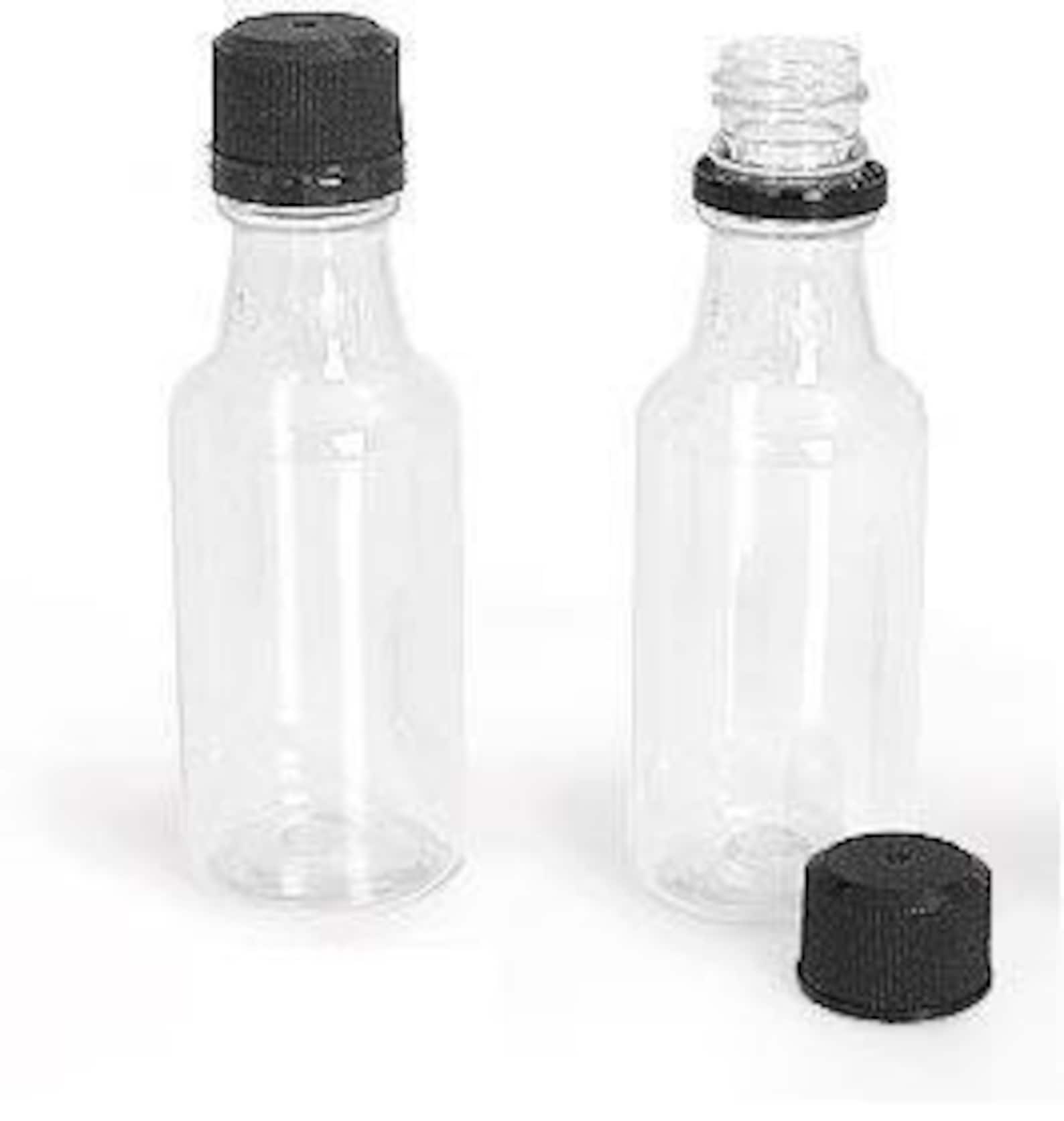 Round Mini Liquor Bottles Shots Black Caps, 12 Pcs for Party Favors ...