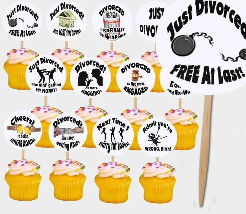 Divorce Party for HIM Cupcake Picks Cake Toppers 12 Pc Funny - Etsy