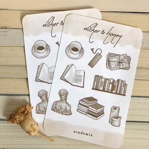 Printable Dark Academia Stickers Bullet Journal Bujo - Etsy