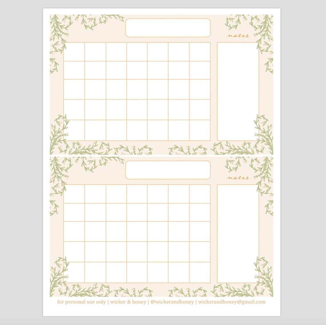Monthly Calendar - Enchanted Forest Printables - Etsy