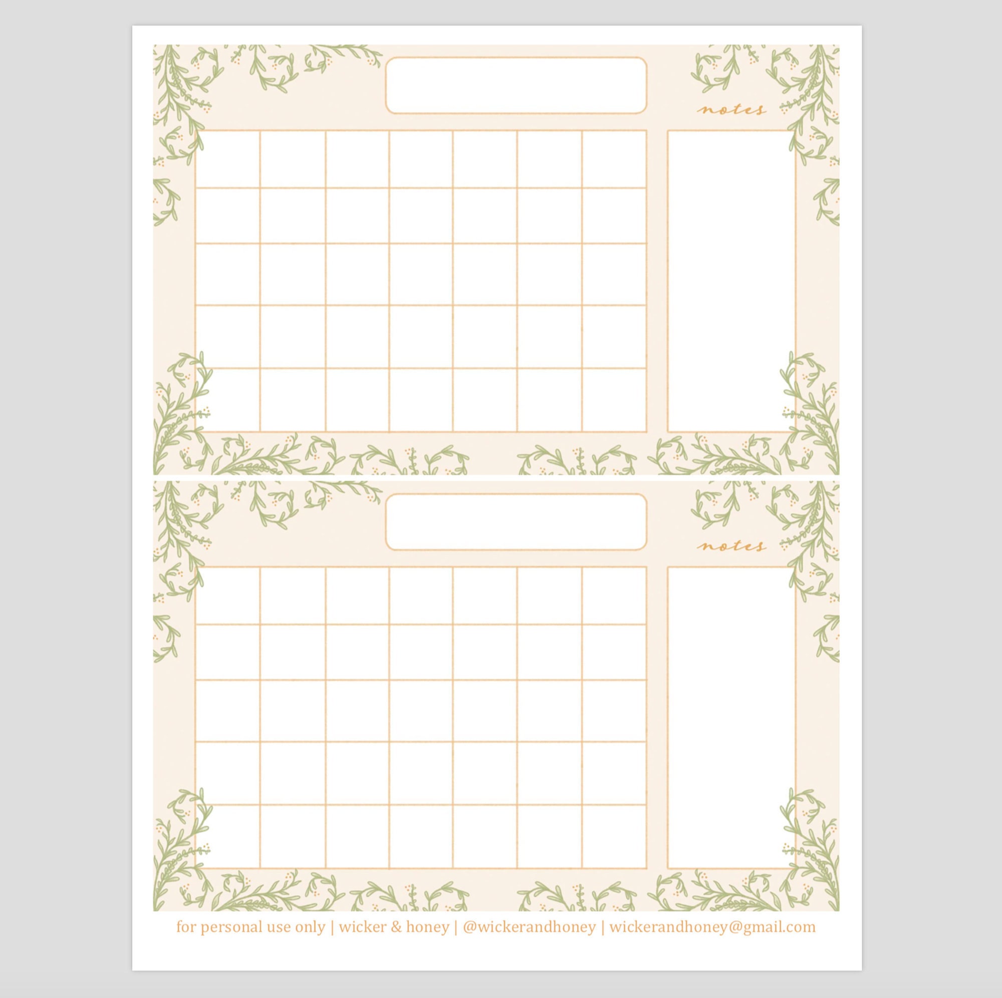 Monthly Calendar - Enchanted Forest Printables - Etsy