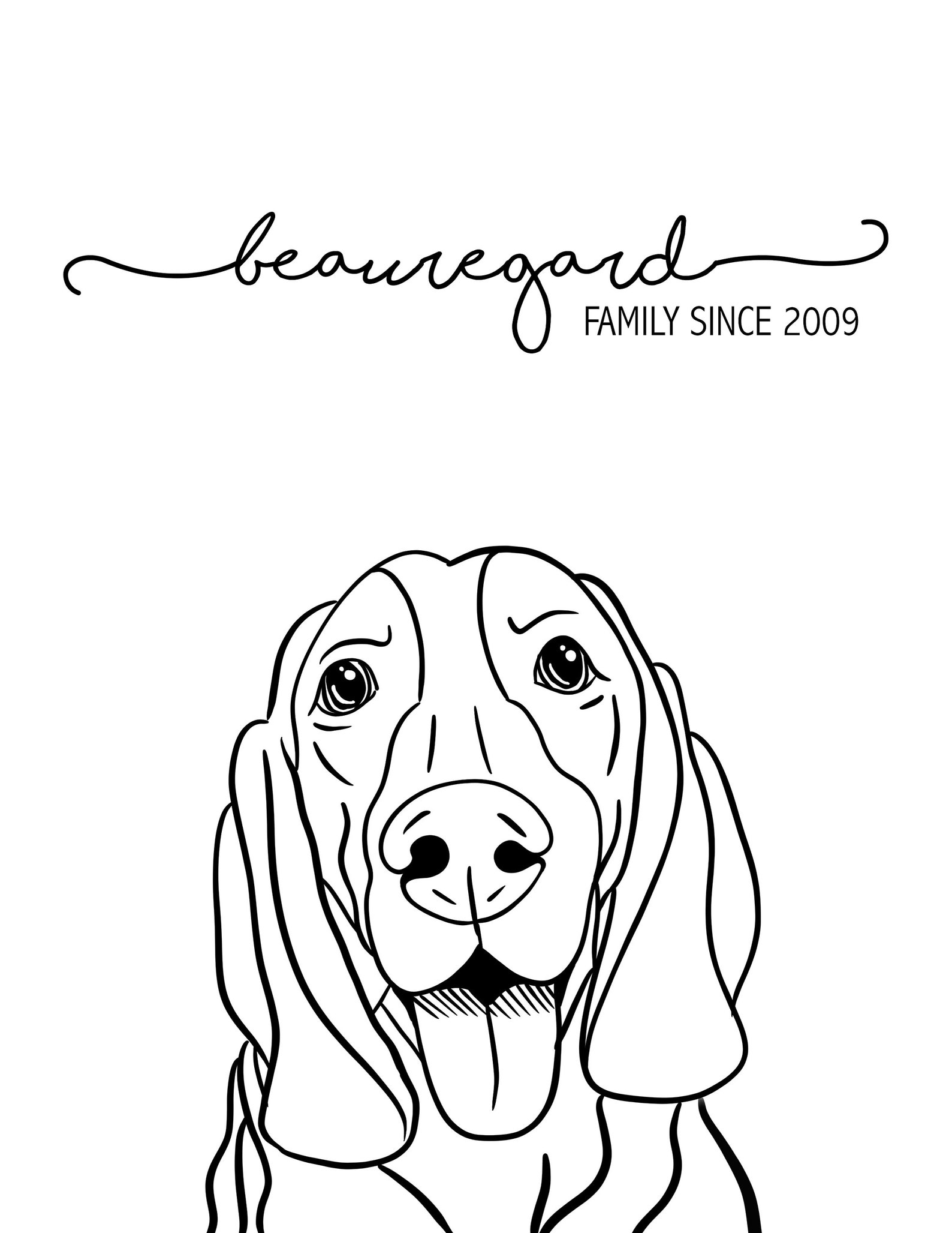 Basset Hound Name Line Drawing Portrait - Etsy