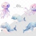 Sea Animals Watercolor Clipart, Baby Shower, Ocean Animals, Octopus ...