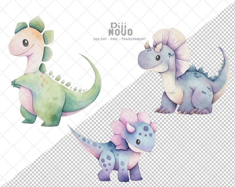 Baby Boy Dinosaur Clipart Watercolor Nursery Art Baby - Etsy