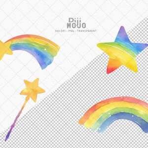 Unicorn Watercolor Png Clipart, Cute Rainbow Unicorn Pack, Clip Art for ...
