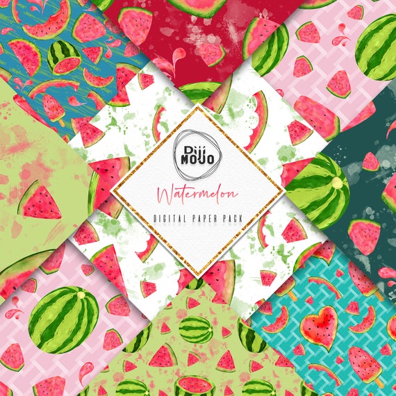 Watercolor Watermelon Digital Paper Pack Seamless Watermelon - Etsy